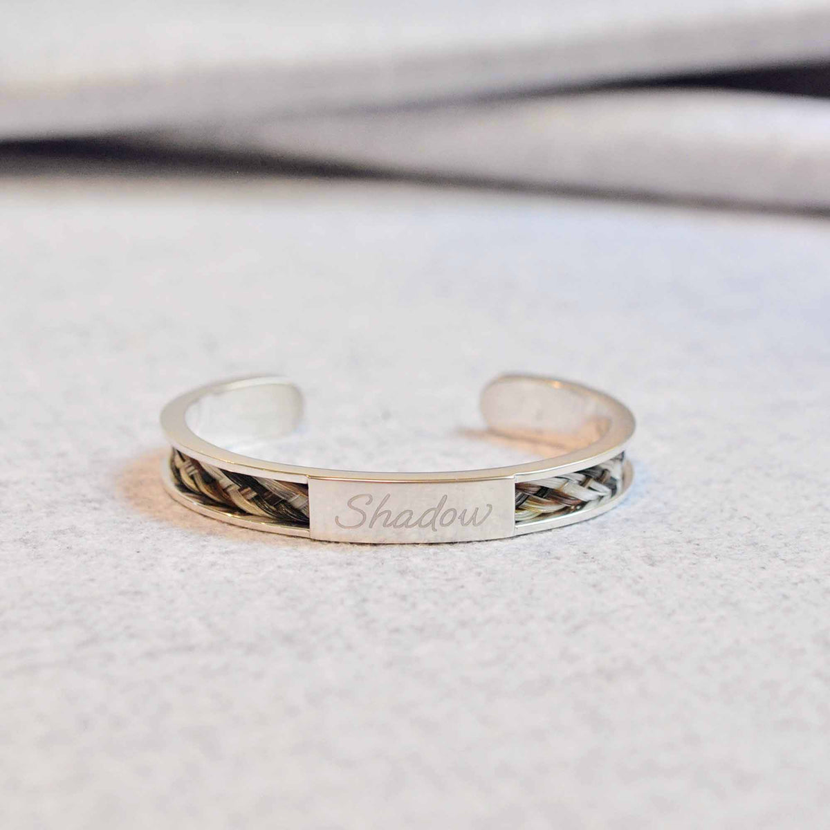 Sterling Engraved Cian Horse Hair Cuff Bracelet – Spirithorse Designs